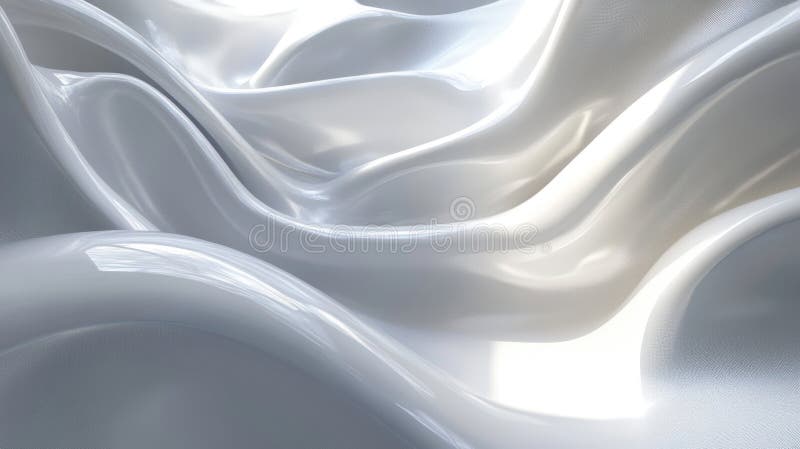 Abstract White Fluid Forms: a Study in Smooth, Reflective Curves Stock ...