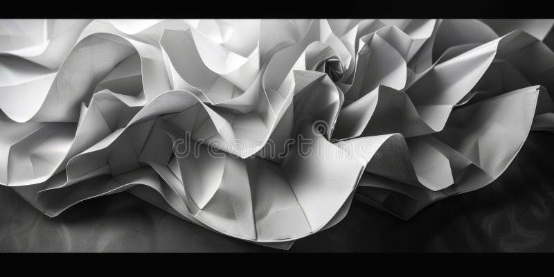 Abstract White Folded Paper Texture with Shadows. Minimalist Abstract ...