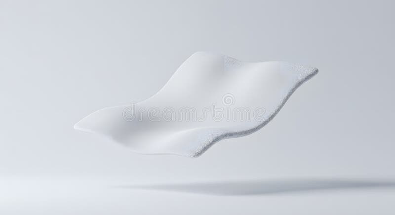 Abstract White Form: 3D Render of a Smooth, Wave-like Structure ...
