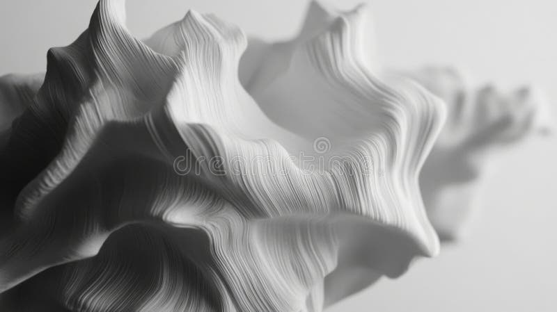 Abstract White Form with Wavy, Layered Texture Stock Illustration ...