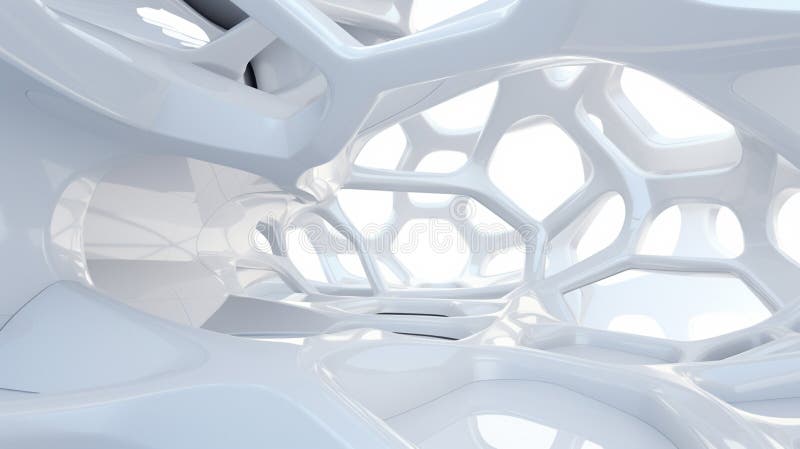 Abstract White Futuristic Background. Ai Generative Stock Illustration ...