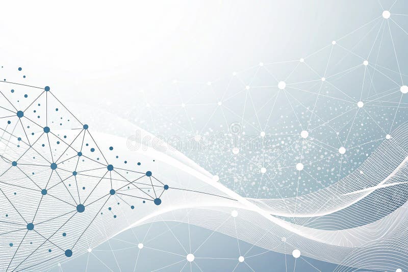 Abstract White Futuristic Background with Connecting Dots and Lines ...