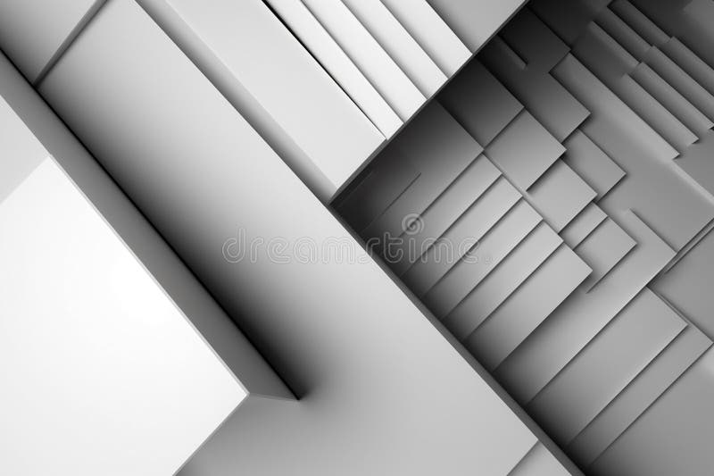 Abstract White Futuristic Blocks Background. Sci-fi Illustration Stock ...