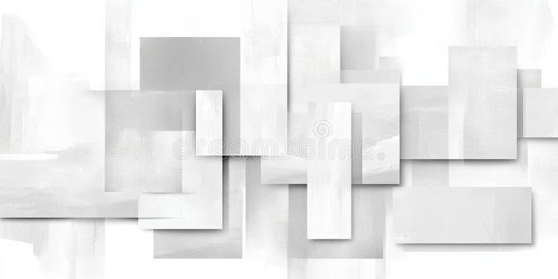 Abstract White Geometric Background with Layered Rectangles Stock Photo ...