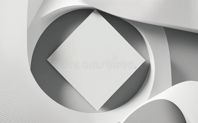 Abstract White Geometric Background, Minimal Flat Lay, Twisted Deck of ...