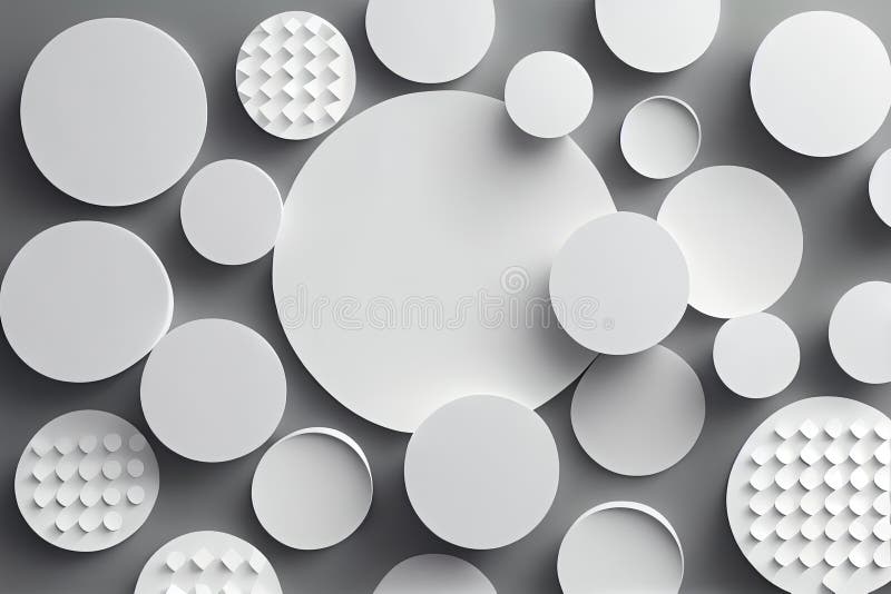 Abstract White Geometric Background, Minimal Round Frame Flat Lay Stock ...