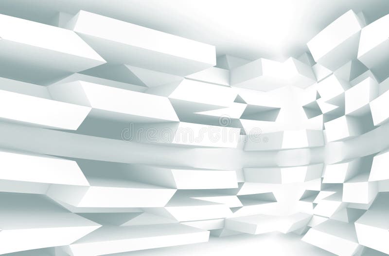 Abstract White Geometric Background, Parametric Wall Stock Illustration ...