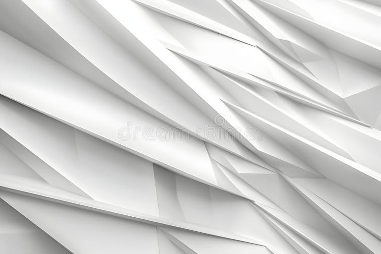 Abstract White Geometric Background with Sharp Angles and Layered ...