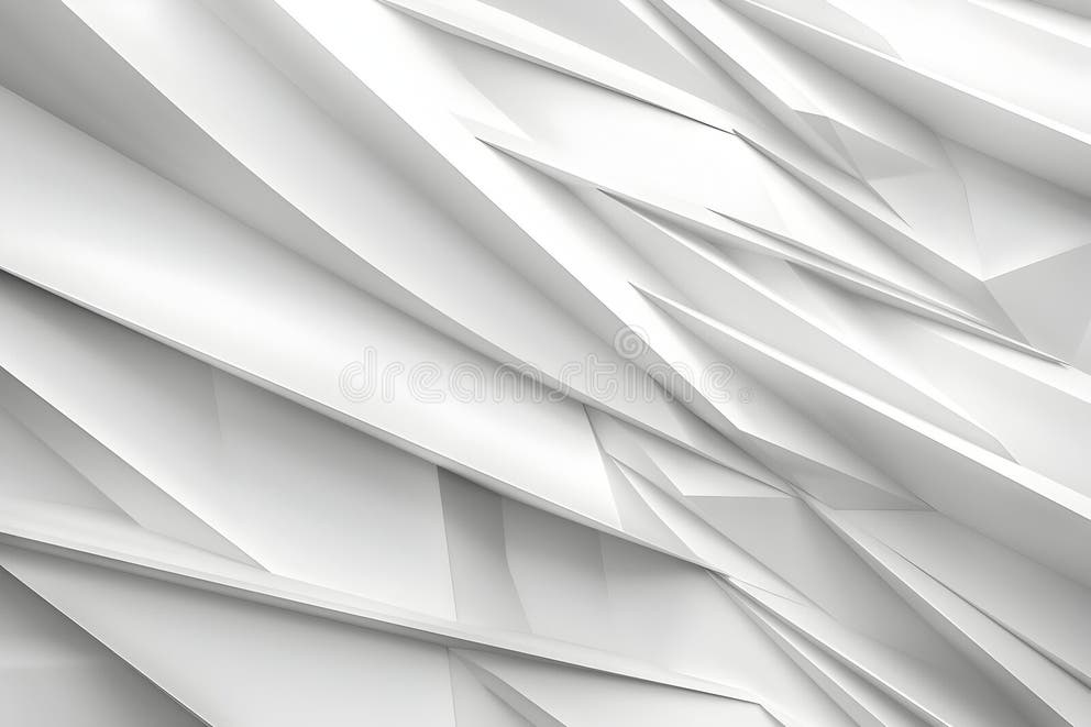 Abstract White Geometric Background with Sharp Angles and Layered ...