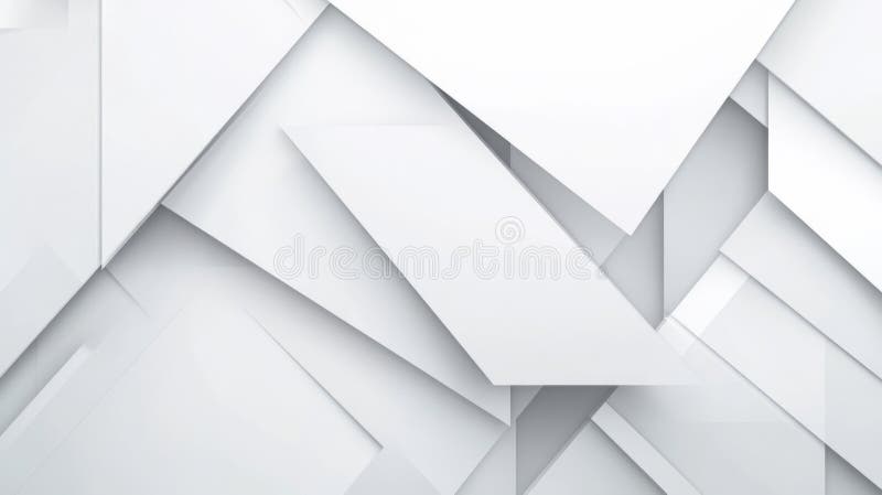 Abstract White Geometric Background with Triangles and Shadows Stock ...