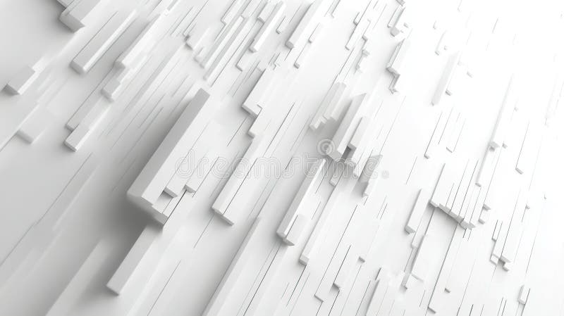 Abstract White Geometric Background with Varying Height Rectangular ...