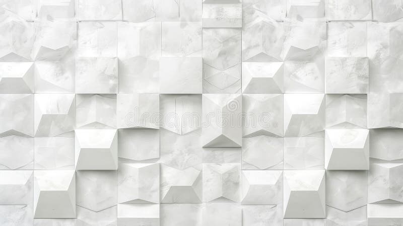Abstract White Geometric Concrete Wall Background with Relief Structure ...
