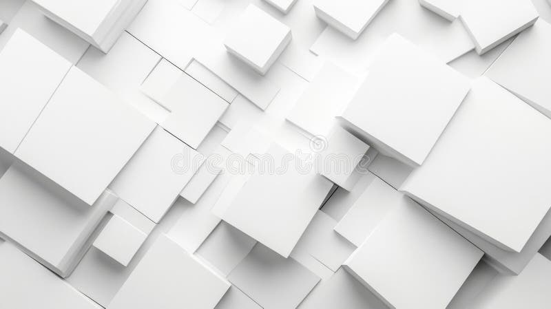 Abstract White Geometric Cubes Background Stock Illustration ...