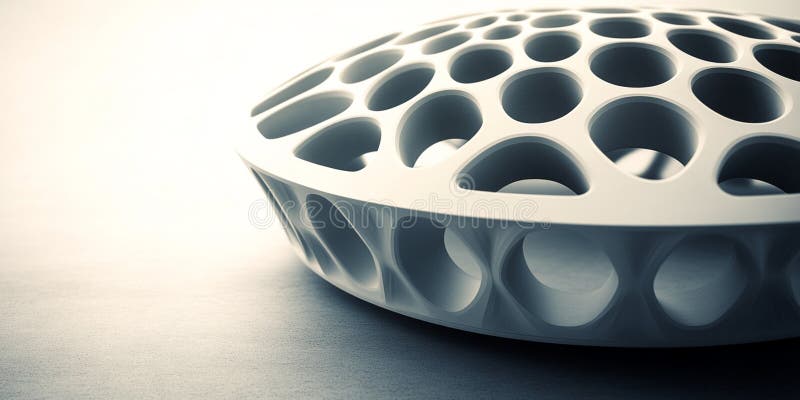 Abstract White Geometric 3D Model Design Modern Holes Pattern ...