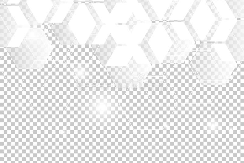 Abstract White Geometric Hexagon Stock Vector - Illustration of ...