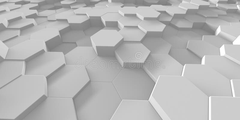 Abstract White Geometric Hexagon Background Stock Illustration ...