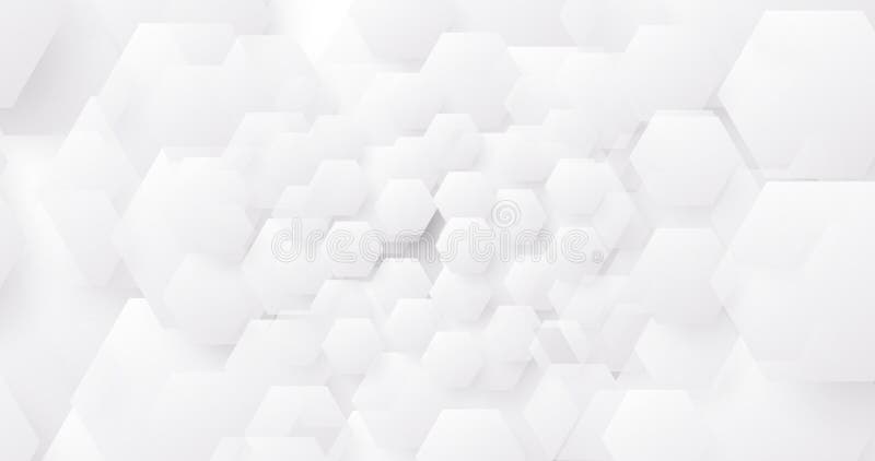 Abstract White Geometric Hexagon Background. Futuristic Technology ...