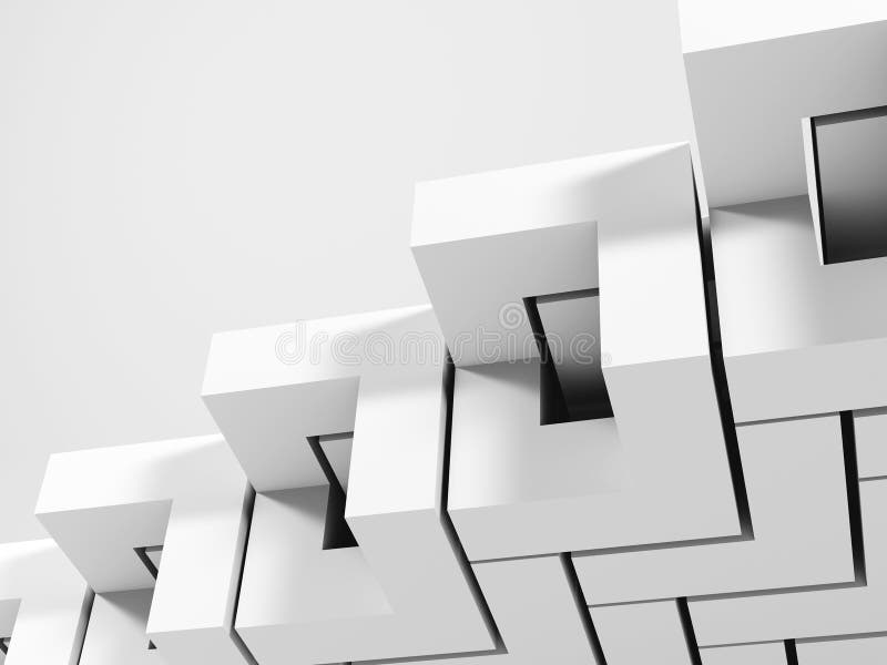 Abstract White Geometric Installation. Minimal Structure Stock ...