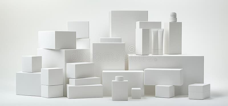 Abstract White Geometric Packaging Design Generated Using AI. Stock ...