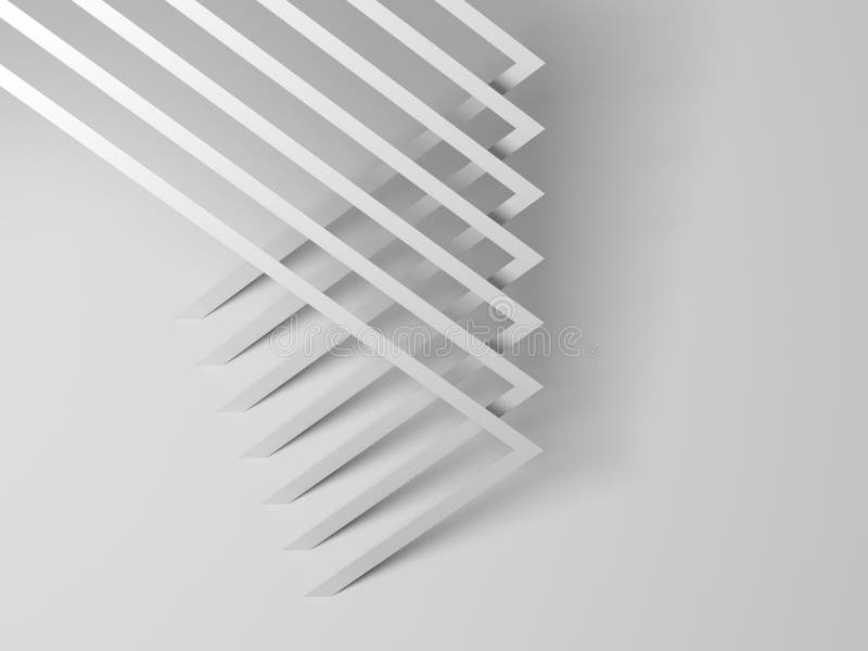 Abstract White Geometric Pattern 3 D Stock Illustration - Illustration ...