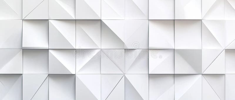 Abstract White Geometric Pattern with a Grid of Squares and Triangles ...
