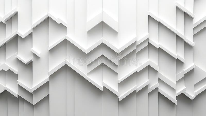 Abstract White Geometric Pattern with Layered, Angled Shapes Stock ...