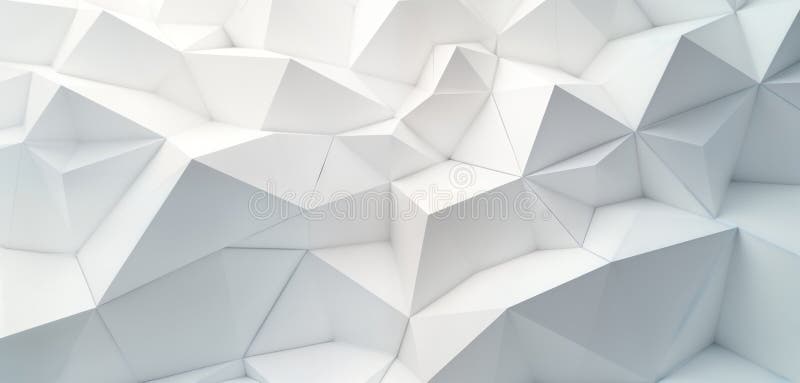 Abstract White Geometric Pattern. Triangles, Polygons Form Complex ...