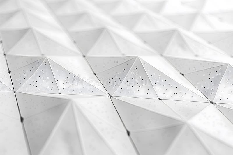 Abstract White Geometric Pattern with Triangular Shapes and Perforated ...