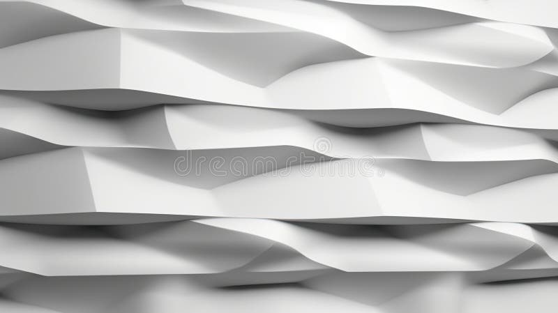 Abstract White Geometric Pattern with Wavy Lines and Soft Shadows Stock ...
