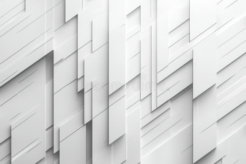 Abstract White Geometric Patterns Digital Art Minimalist Design Modern ...