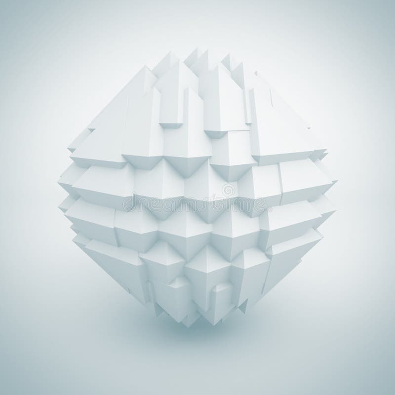 Abstract White Geometric Poligon Object Stock Illustration ...