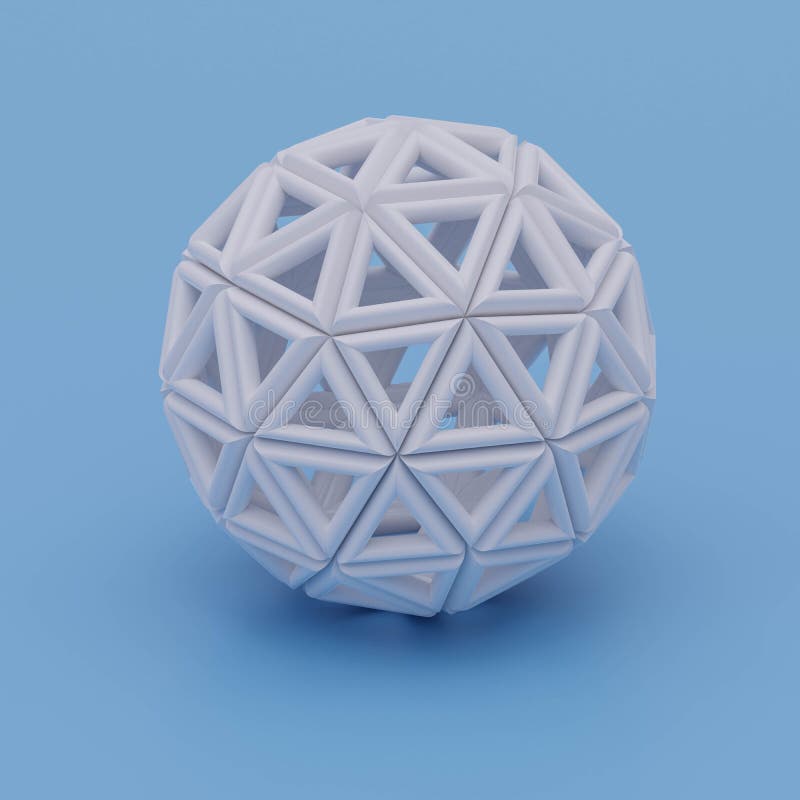 Abstract White Geometric Shape Object with Random Pattern on Blue ...