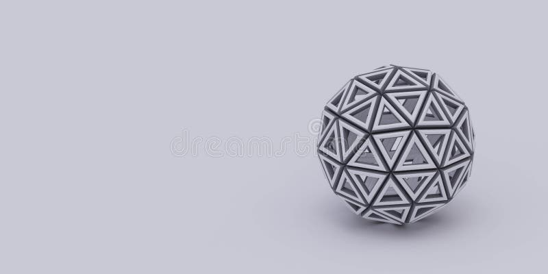 Abstract White Geometric Shape Object with Random Pattern 3d Render ...