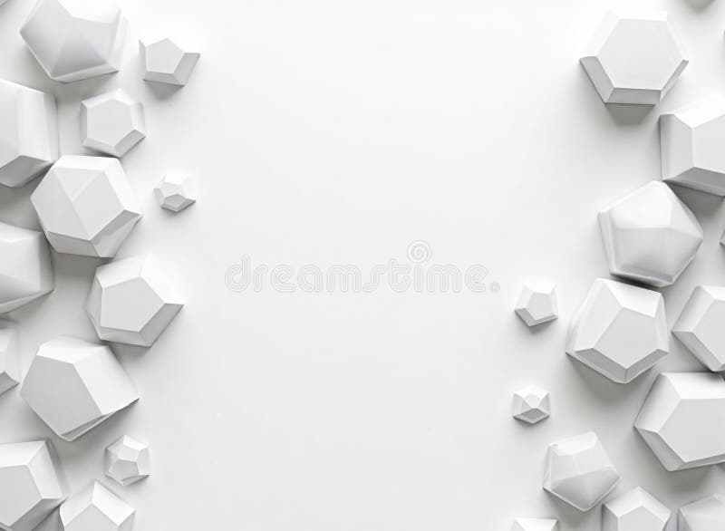 Abstract White Geometric Shapes on a Clean Background Stock ...
