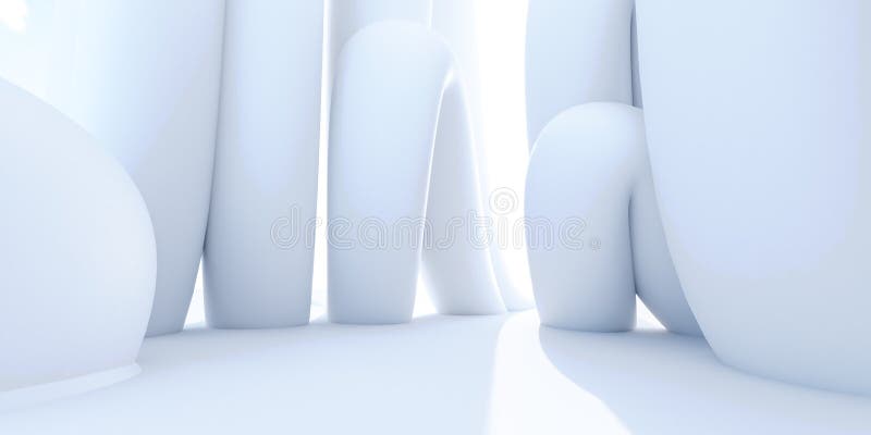Abstract White Geometric Shapes Interior Design Render 3d Render ...