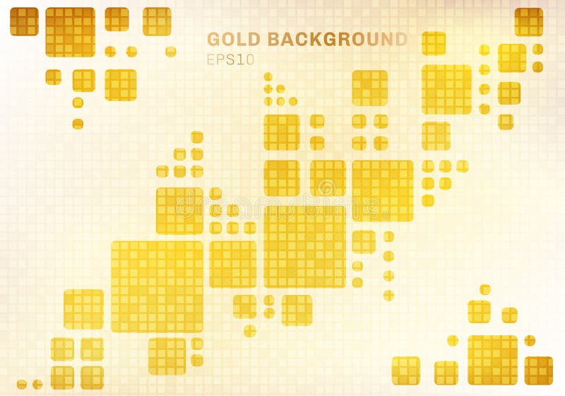 Abstract White Geometric on Shiny Golden Square Mosaic Pattern ...