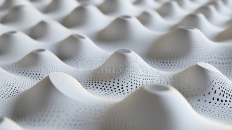Abstract White Geometric Surface with Smooth Wave Patterns Stock ...