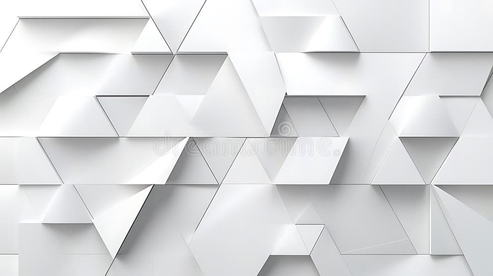 Abstract White Geometric Triangle Surface Modern Architectural Panel ...