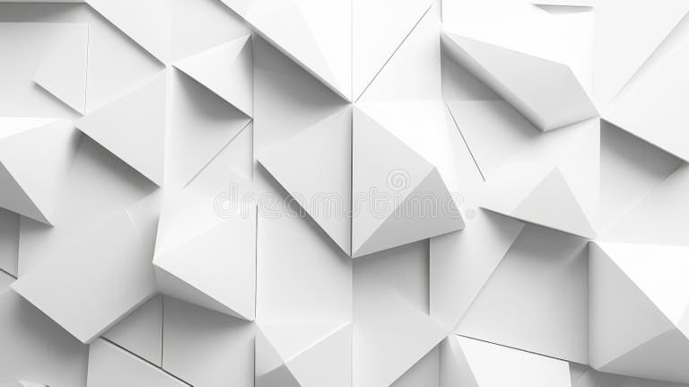 Abstract White Geometric Triangles 3D Texture Background Stock ...