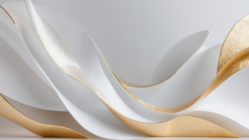 Abstract White and Gold Design with a Modern and Elegant Style Stock ...