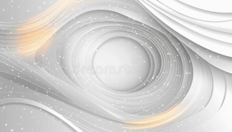 Abstract White and Gold Light Trails Spiraling into a Vortex Stock ...