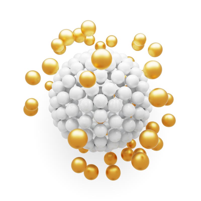 Abstract White and Gold Particles Molecular Structure Stock ...