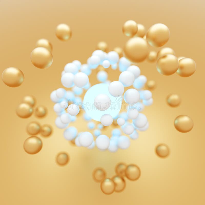 Abstract White and Gold Particles Molecular Structure Stock ...