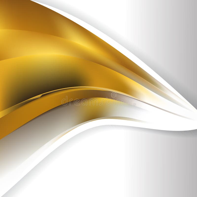 Abstract White and Gold Wave Business Background Illustration Stock ...