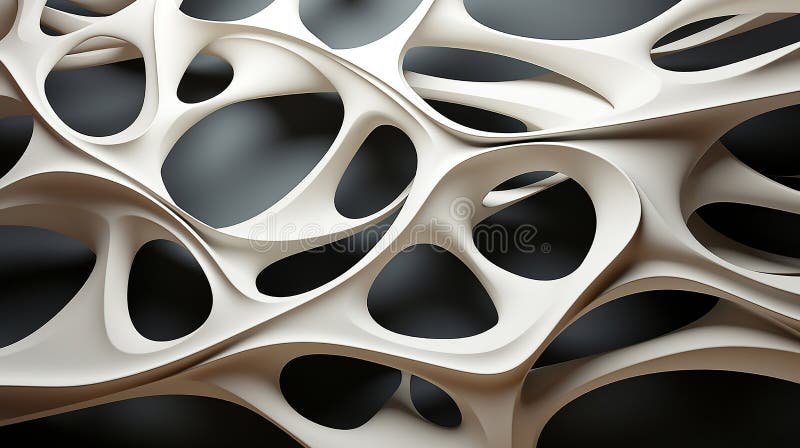 Abstract White Gothic Interior. 3D Illustration and Rendering Stock ...