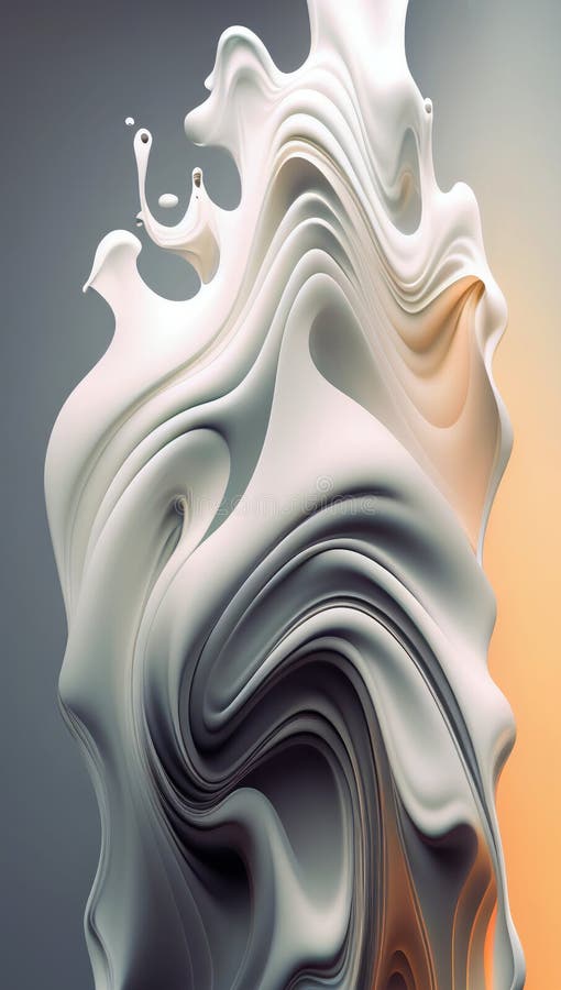 Abstract White Gradient Fluid Background. 3d Illustration Stock ...