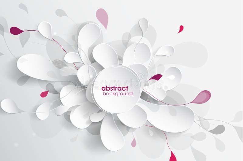 Abstract White And Gray Flower Background With Circles. Stock Vector ...