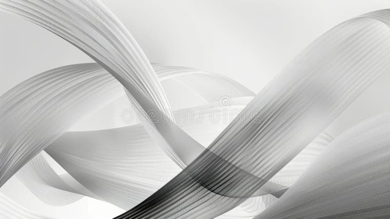 Abstract White and Gray Flowing Lines, Smooth Lighting. Geometric ...