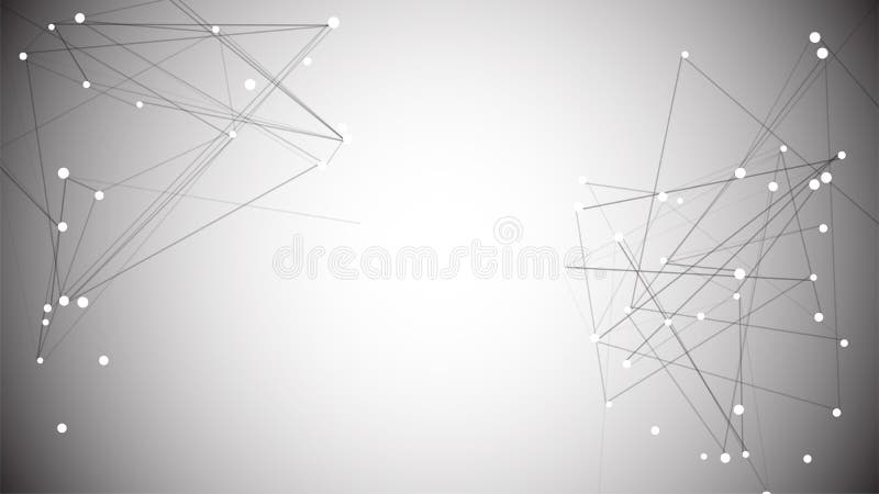 Abstract White Gray Gradient Background. Dots Connected with Lines ...
