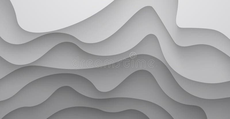Abstract White Gray Gradient Color Shadow Wavy Papercut Background ...